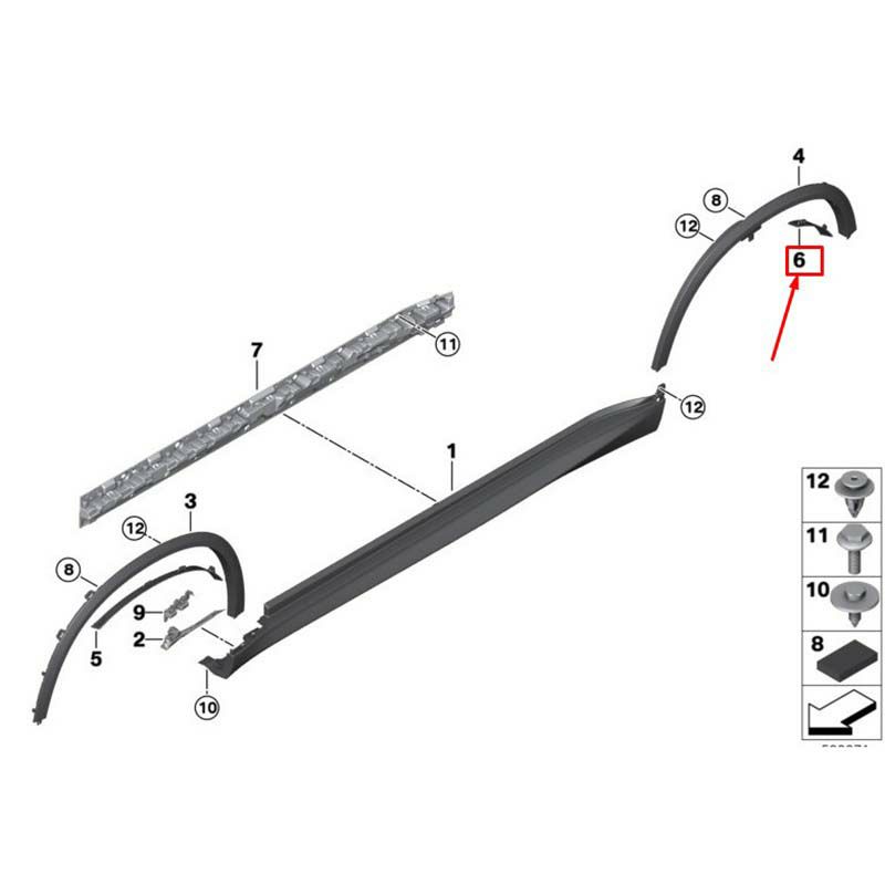 【BMW純正】ホイールアーチエクステンション(左リア) BMW X5(G05) スタンダード 51777440925